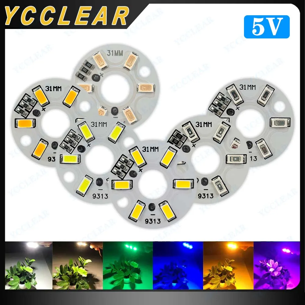 10PCS LED 3W 5V Color Lamp Bead Light Board Bulb SMD5730 Round Transformation Light Source Dia ...
