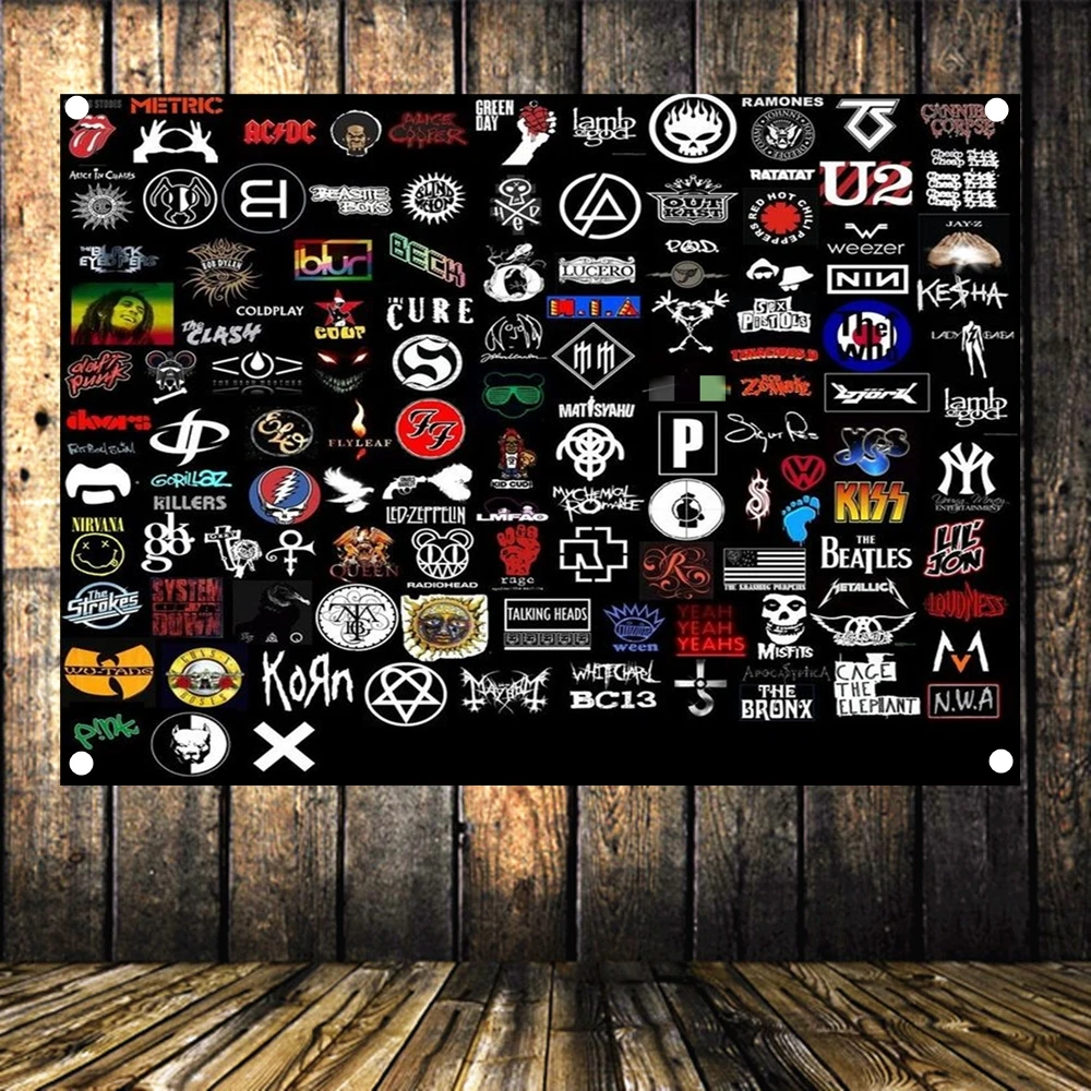 Large-Size-Rock-Band-Banners-Flags-Tapestry-Wall-Art-Metal-Music-Cloth ...