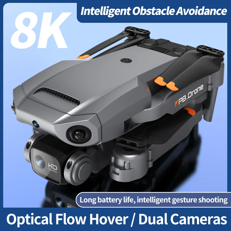 New-P8-RC-Drone-with-8K-HD-Camera-Obstacle-Avoidance-Folding-Drone-8K ...