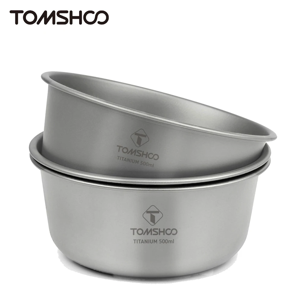 Tomshoo 400/500ml Titanium Bowl Stackable Camping Bowl for Camp Hiking ...