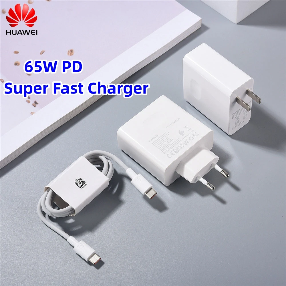 New-Huawei-65W-EU-US-Plug-Super-Fast-PD-Charger-Power-Adapter-6A-100CM ...
