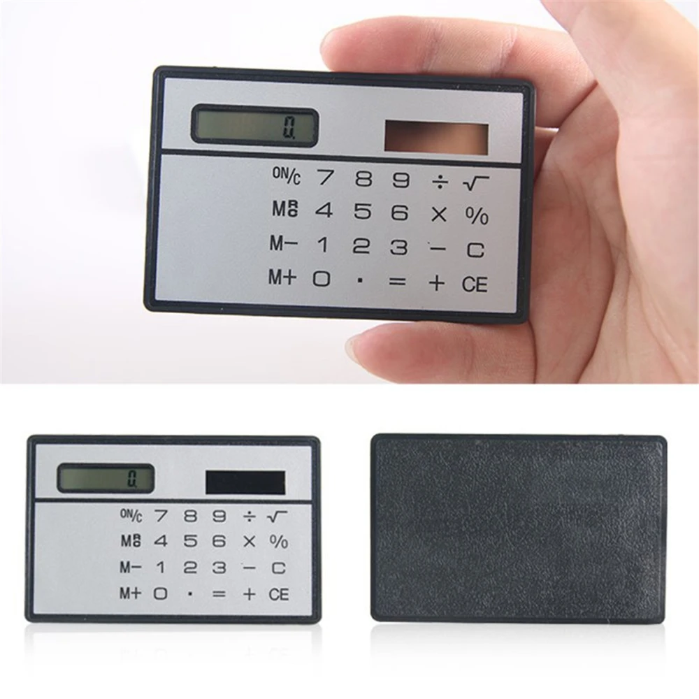 1 mini Calculator Ultra-thin Credit Card Size 8-digit Portable Solar ...