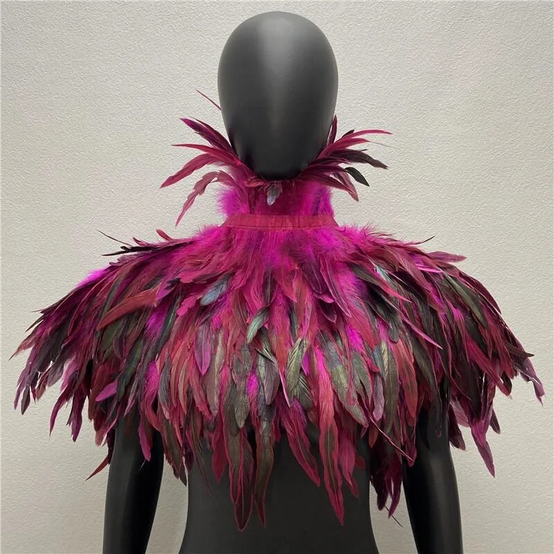 Shoulder-Cape-for-Women-Cloak-Party-Coat-Feather-Punk-Gothic-Coat-Woman ...