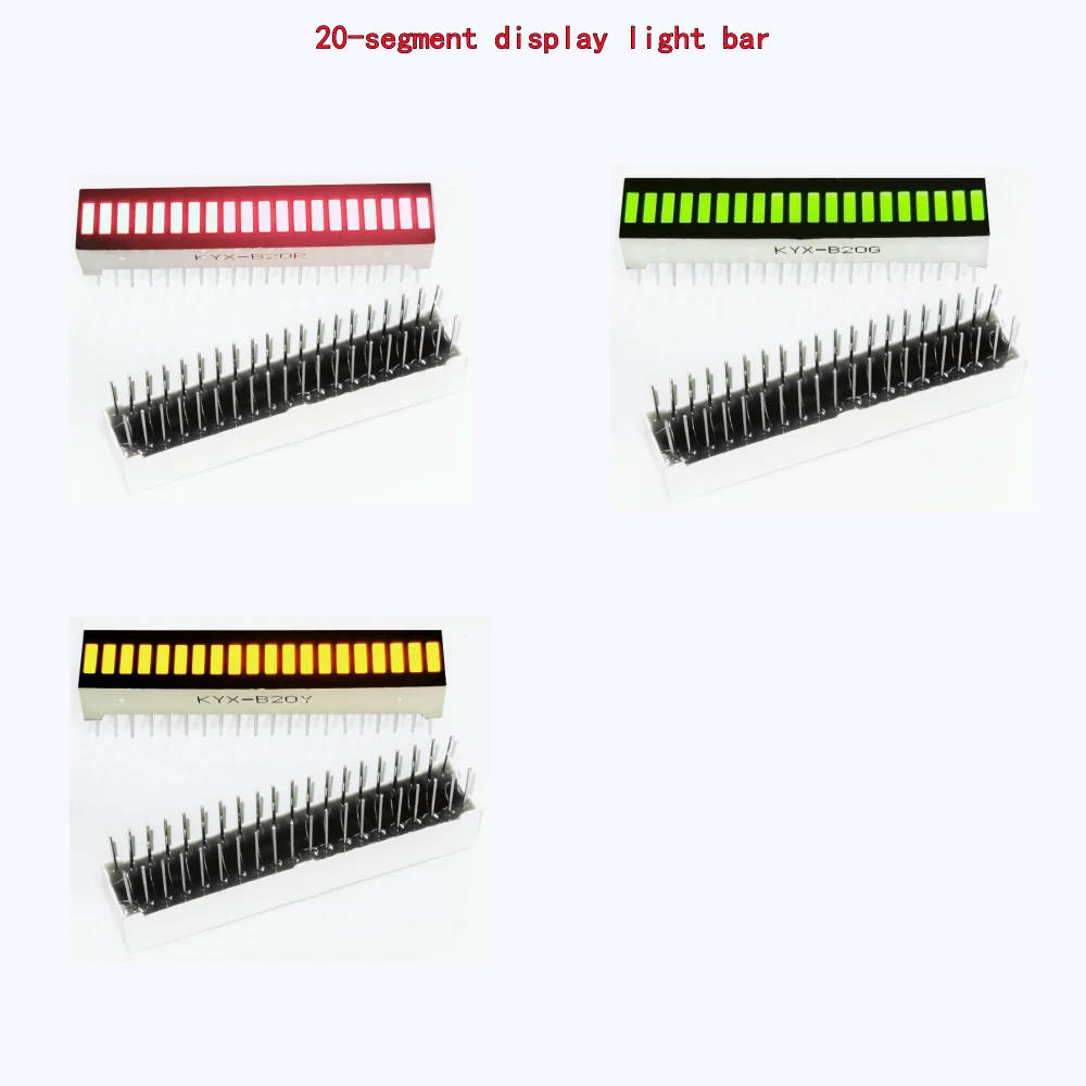 10PCS 50.5*10*8mm Ultra Bright LED Display Green/Red/Yellow 20 Segment ...