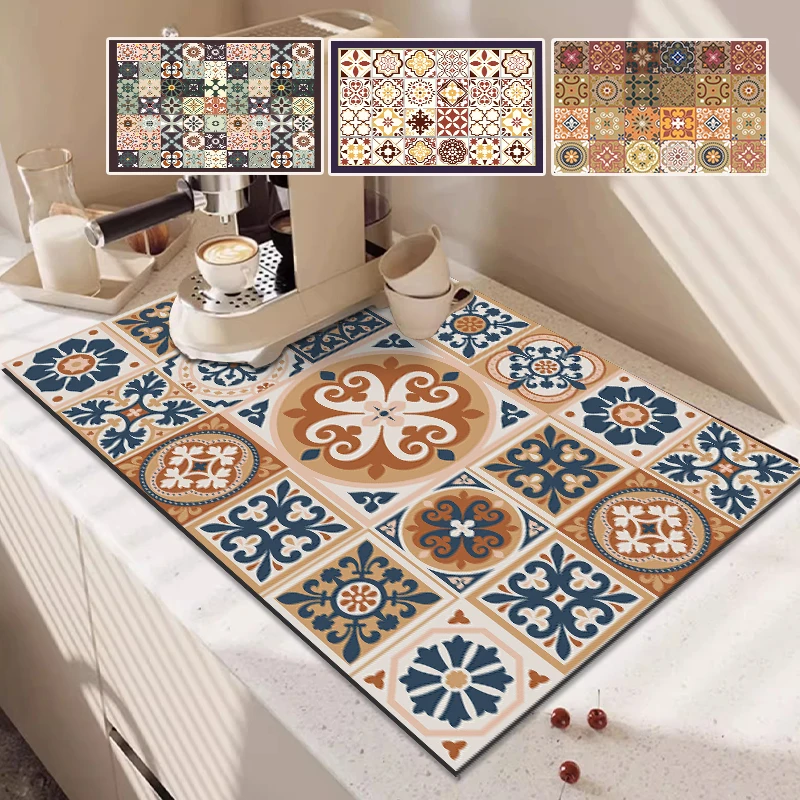 Kitchen-Rubber-Dish-Drying-Pad-Super-Absorbent-Dinnerware-Placemat ...