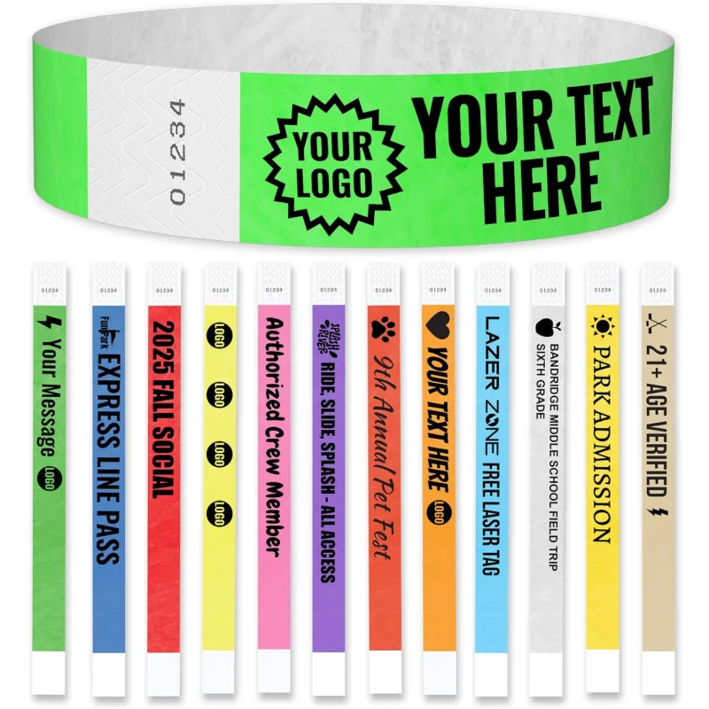 wristbands Customized patterns and logo Tyvek Wrist Band ID Bracelets ...