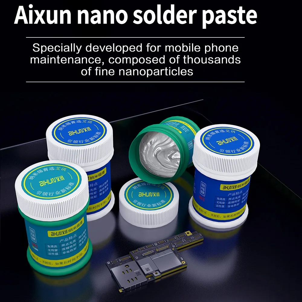 AiXun pasta de soldadura de 50g, 138, 183, 158, BGA, CPU, PCB ...