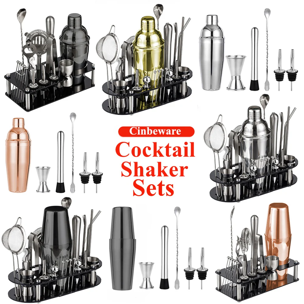 Cocktail-Shaker-Set-Complete-Professional-Bartender-Kit-Boston-Shaker ...