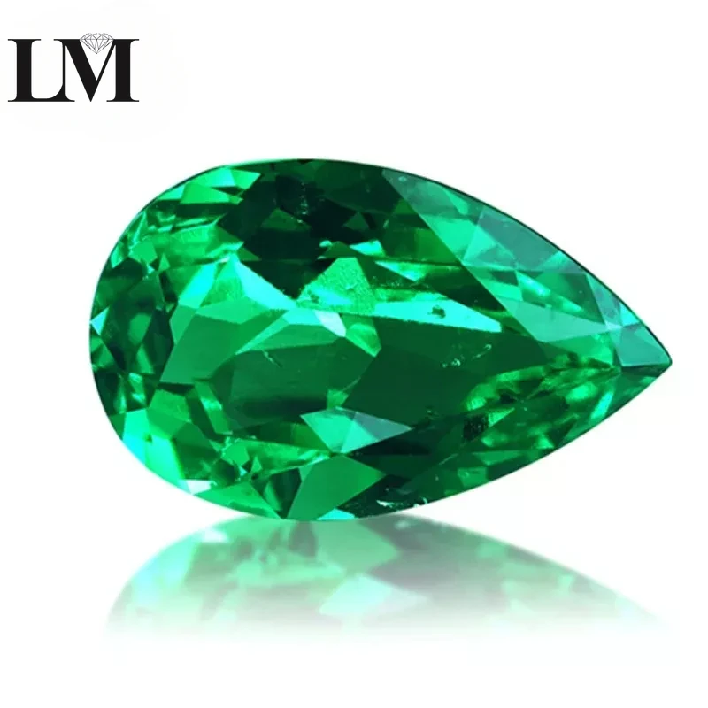 Lab-Grown-Colombian-Emerald-Top-Quality-Pear-Cut-Hydrothermal-Gemstone ...