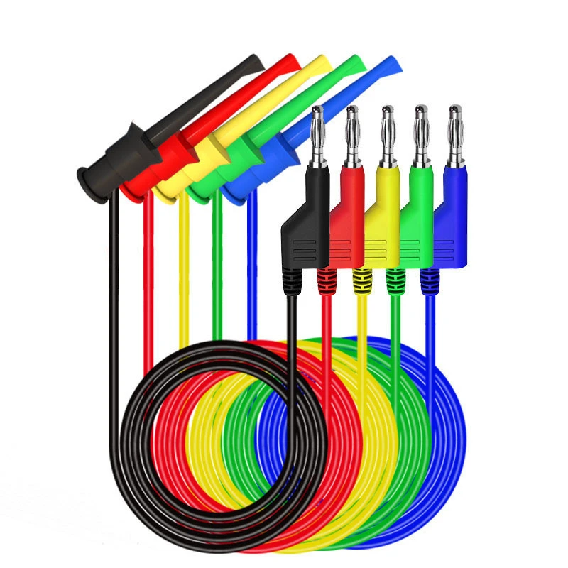 P1045 Test Hook Clip To 4mm Stackable Banana Plug Test Leads Heavy Duty ...