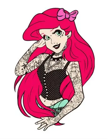 Punk Disney Princess Ariel Drawing