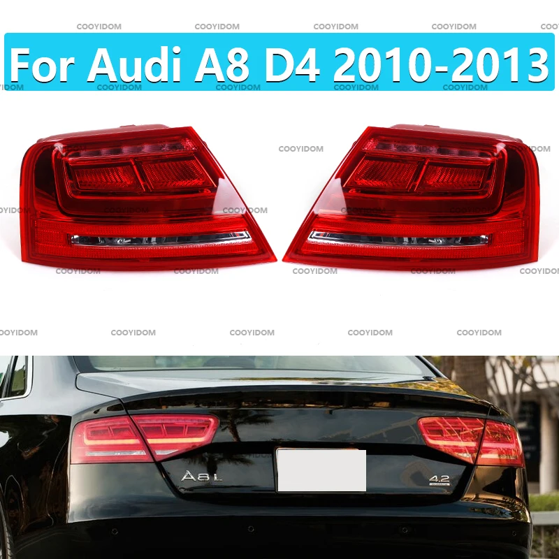 Car Taillights For Audi A8 D4 2010 2011 2012 2013 LED brake warning ...