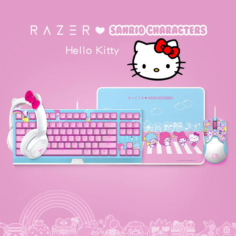 Razer Hello Kitty Kawaii Edición Limitada Gaming Mouse Teclado mecánico ...