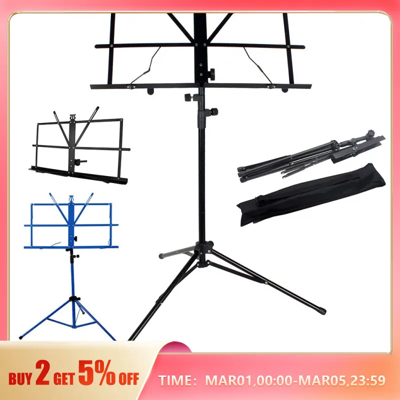 Foldable-Music-Sheet-Tripod-Stand-Stainless-Steel-Desktop-Music-Stand ...