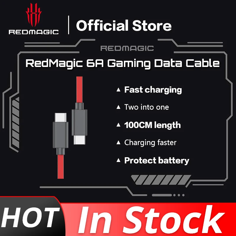 Original-RedMagic-6A-Gaming-Data-Cable-Red-Magic-9A-Cable-USB-Type-C-to ...
