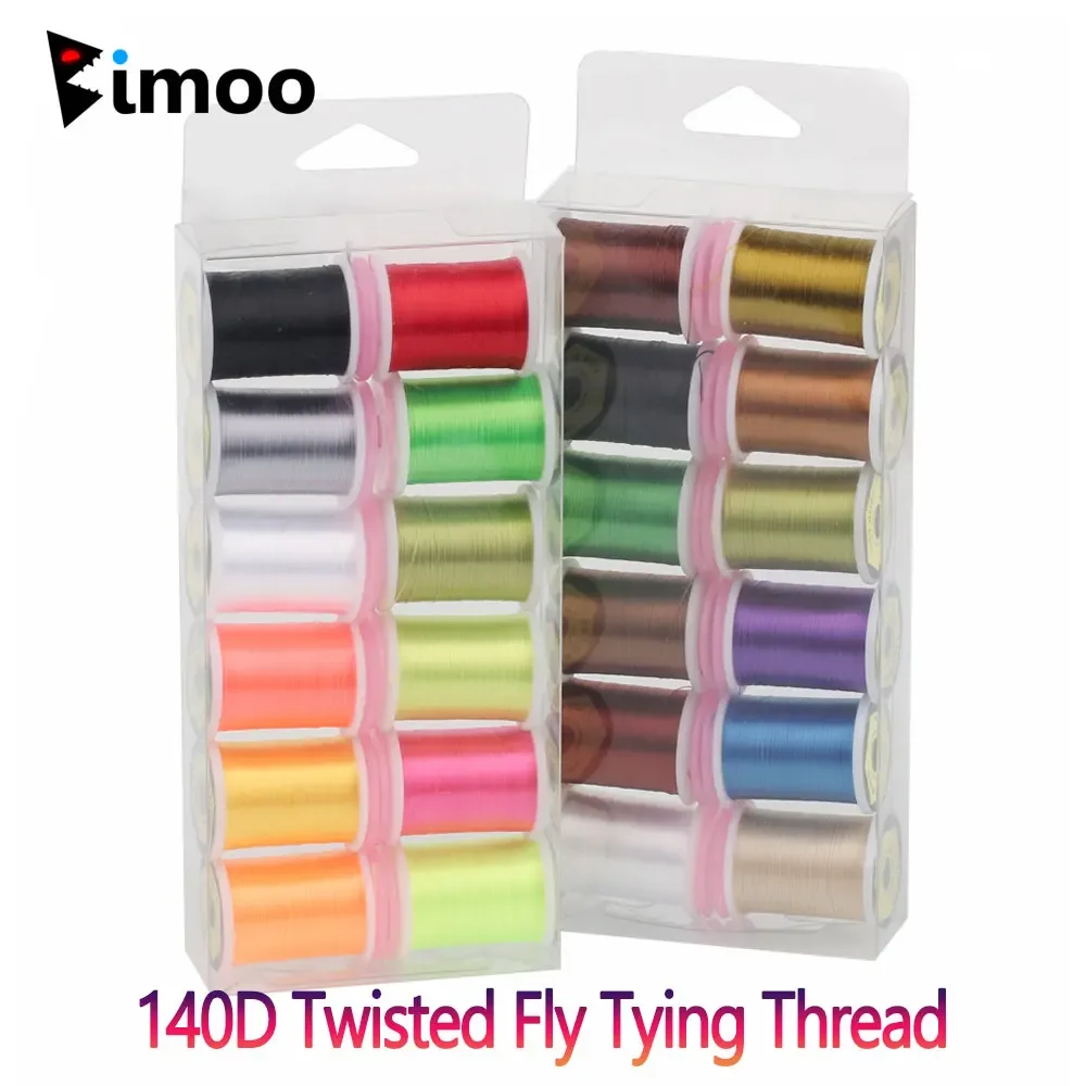 Bimoo-12-24pcs-Assorted-Color-140D-Twisted-Fly-Tying-Thread-Dry-Wet-Fly ...