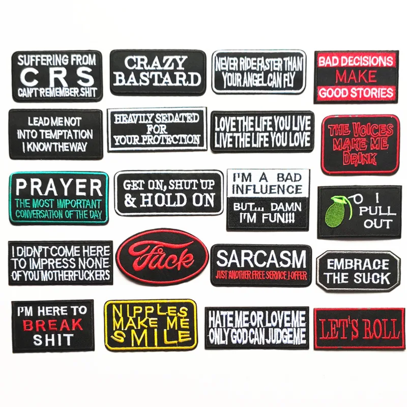 Fashion-Patches-Black-White-Letters-Embroidery-Clothing-Stickers-Iron ...
