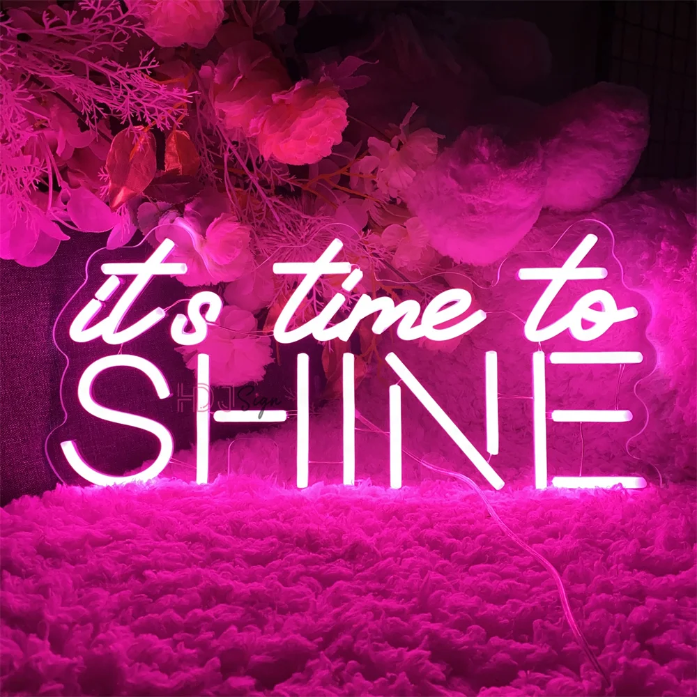 Neon-Led-Sign-It-Is-Time-To-Shine-LED-Lights-Sign-USB-Home-Bedroom ...