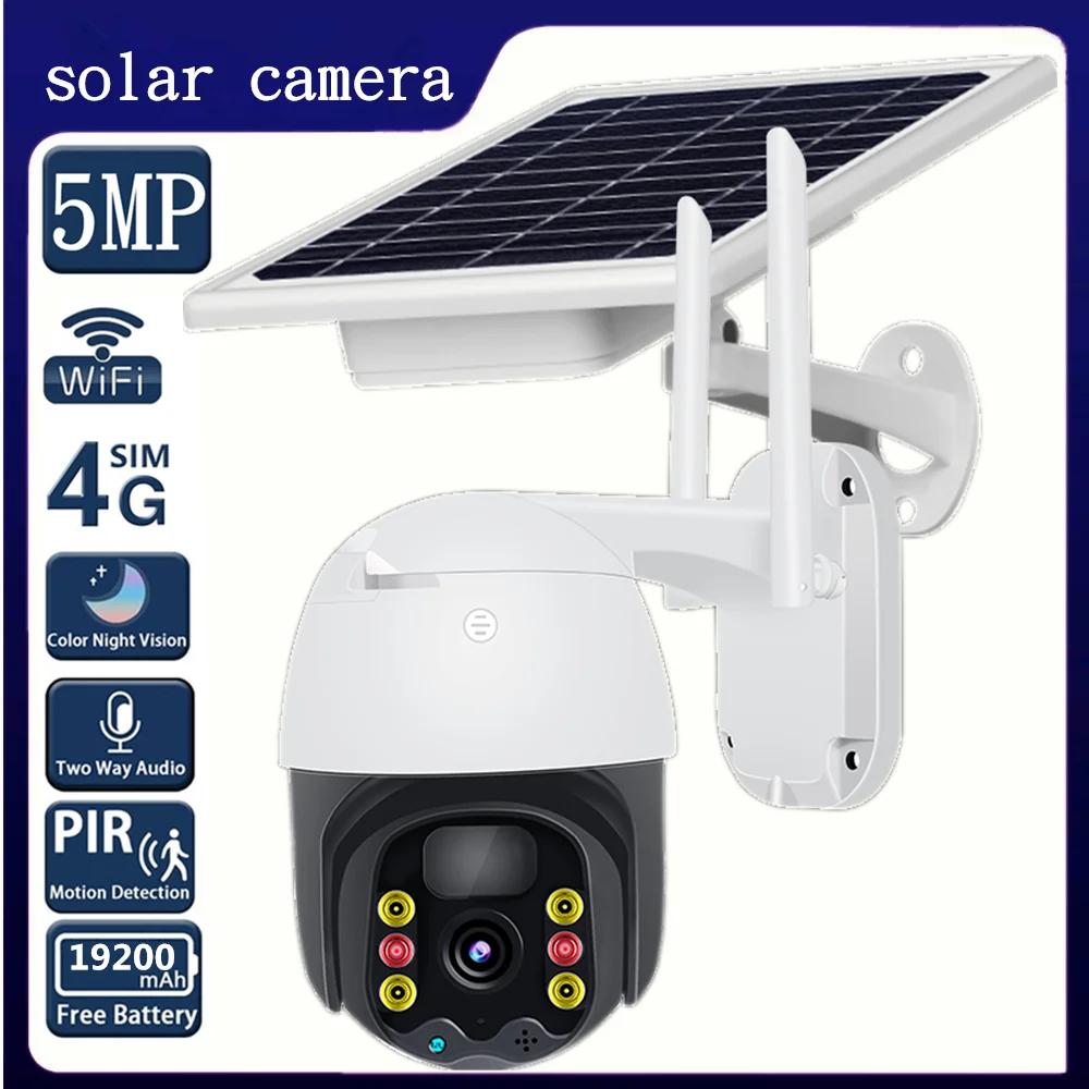 Camera Ip 4g Sim Card Solar | 4g Wifi Solar Security Camera - 5mp 360 ...