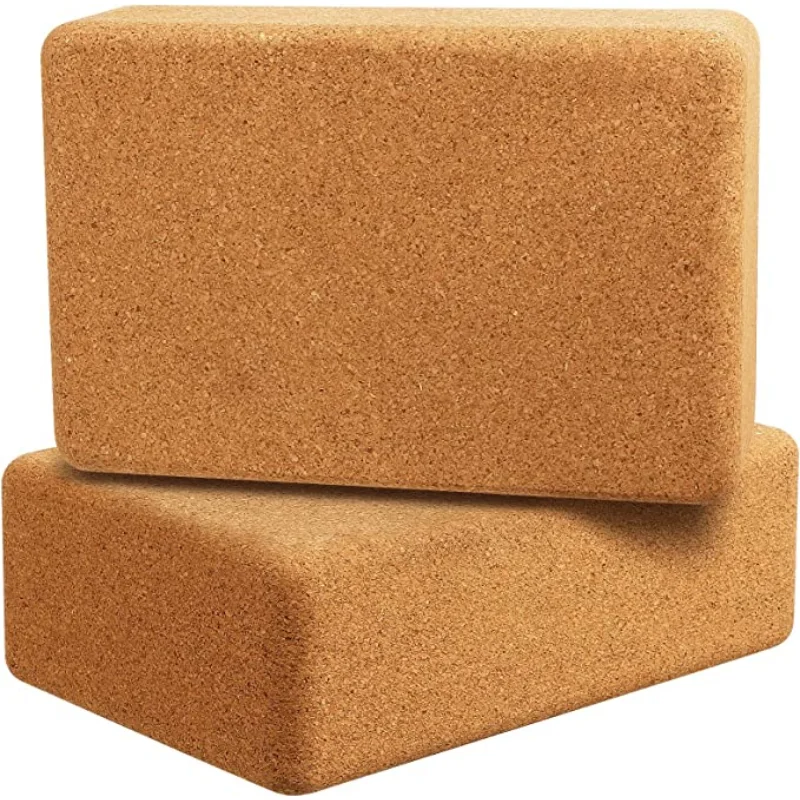 High Density Wood Natural Cork Yoga Blocks Yoga Blocks Non Slip Anti ...