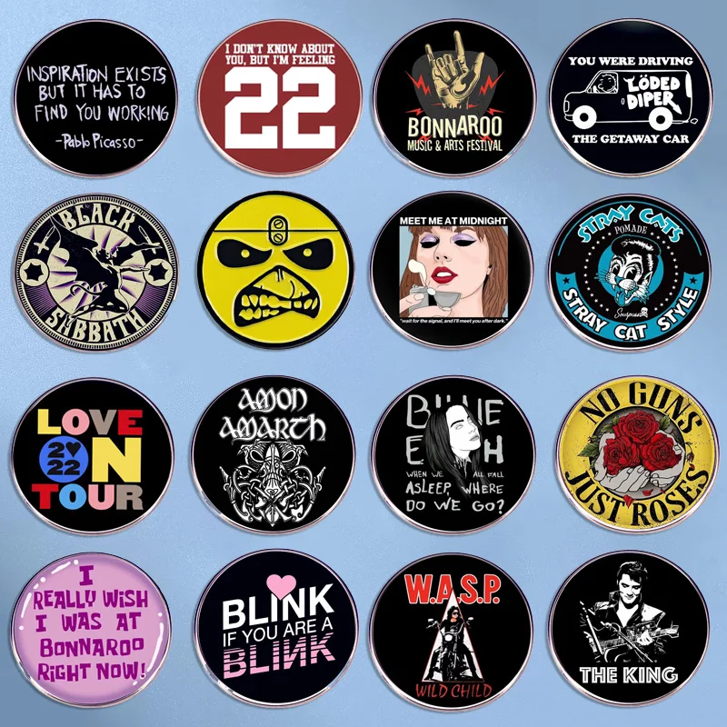 Cartoon Pop Rock Band Brooch Punk Music Badge Backpack Pin Fan ...