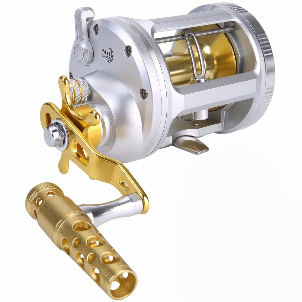 Powerful Towing Reel Metal Salt Water Fresh Water Bait Cast Fishing ...