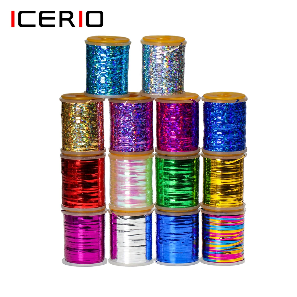 ICERIO-120yards-1mm-Holographic-Flat-Mylar-Tinsel-Strip-Sparkle-Crystal ...