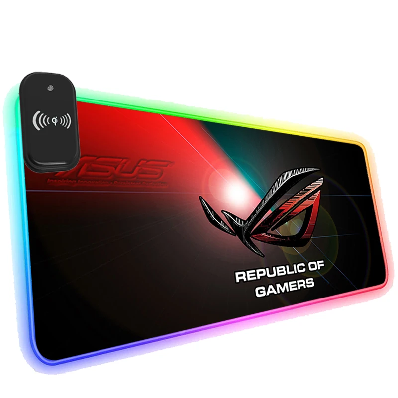 ASUS ROG 무선 충전기 RGB 마우스 패드, 게임용 LED 마우스 패드, 게이머 노트북, 고무 PC 액세서리 매트, 가장 ...