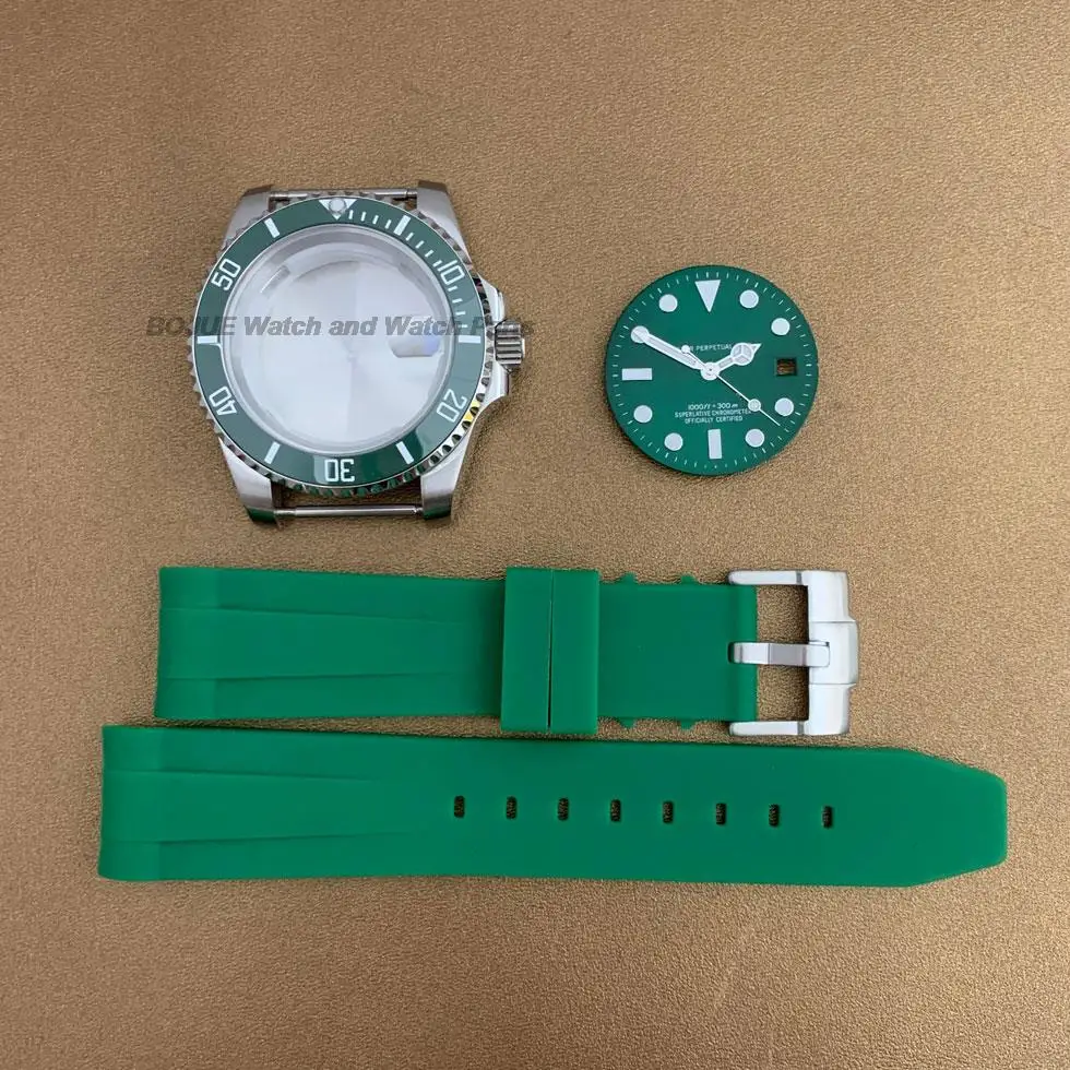 40mm-Watch-Case-Rubber-Strap-for-Submariner-Mod-8215-8205-2813-Movement ...