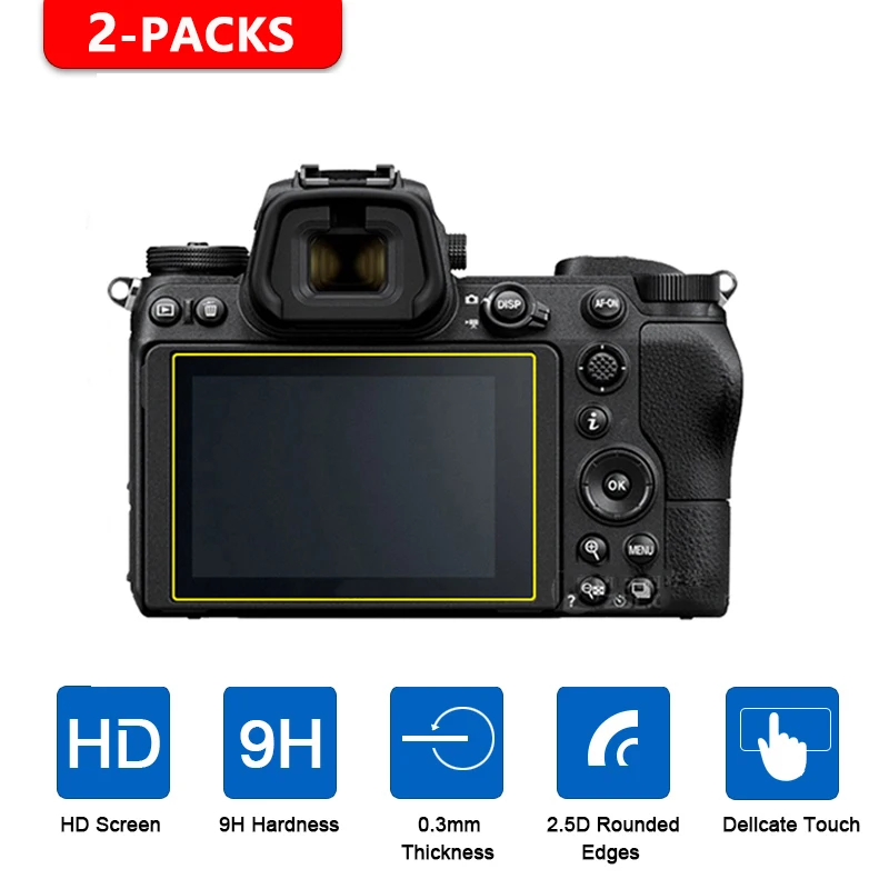 2PCS Tempered Glass For Nikon ZFC Z5 Z6 Z7 Z50 D7500 D500 D850 D3500 D3400 D3300 D7200 D7100 ...