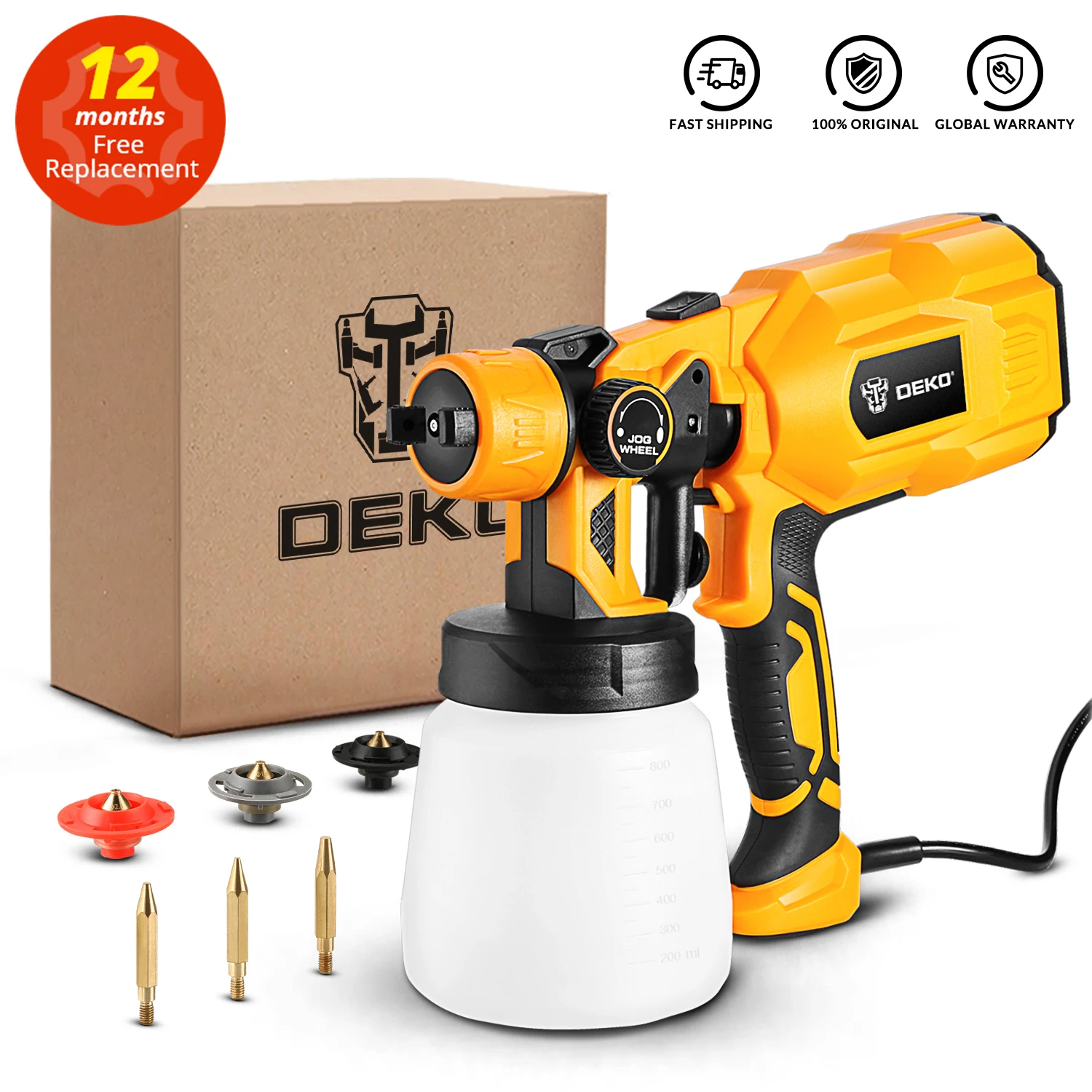 EU/US Plug DEKO DKSG55K1 Spray Gun, 220V/110V 550W High Power Home ...