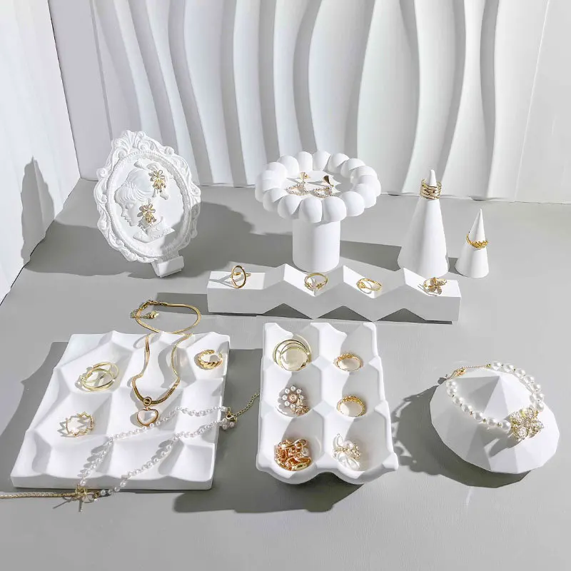 Plaster Jewelry Display Tray Creative Ring Earring Holder Gypsum ...