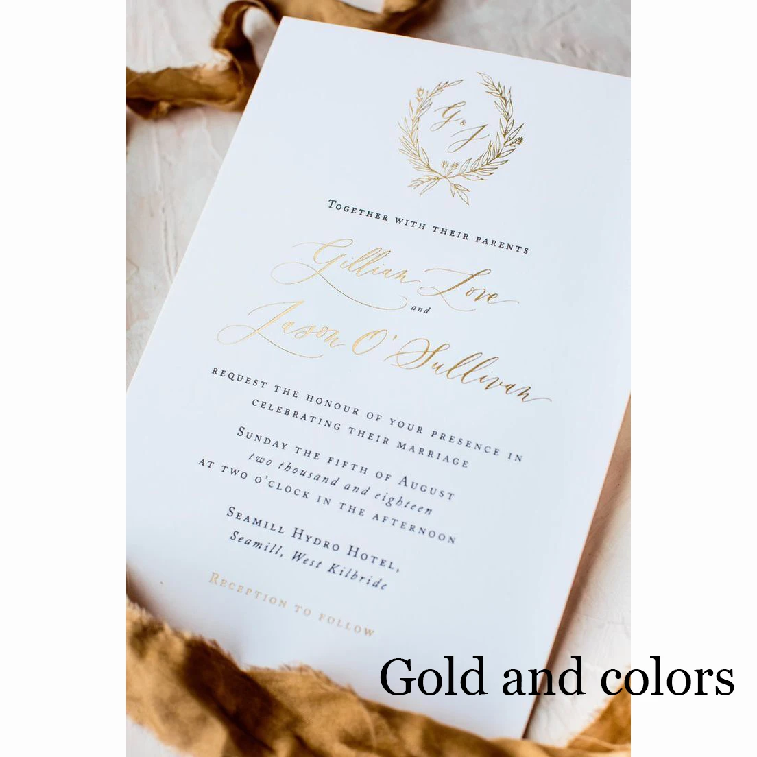 Gold foil wedding invitation 60 photos - Vianawedding.com