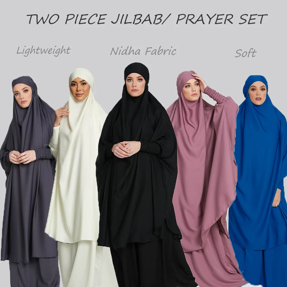 Tweedelige-Jilbab-Gebed-Set-Abaya-Voor-Vrouw-Batwing-Hijab-Jurk-Moslim ...