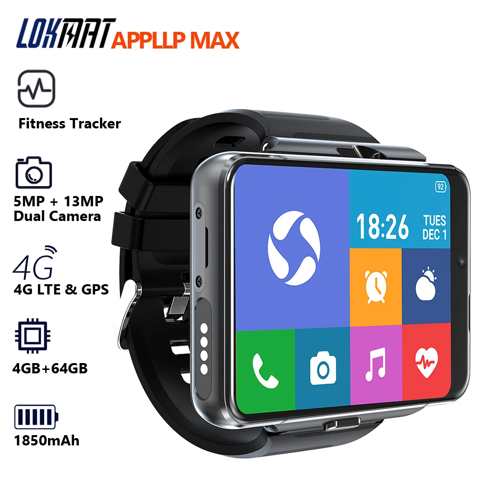 LOKMAT APPLLP MAX 4G Smart Watch Phone 4GB+64GB 2.88-inch Full Touch ...