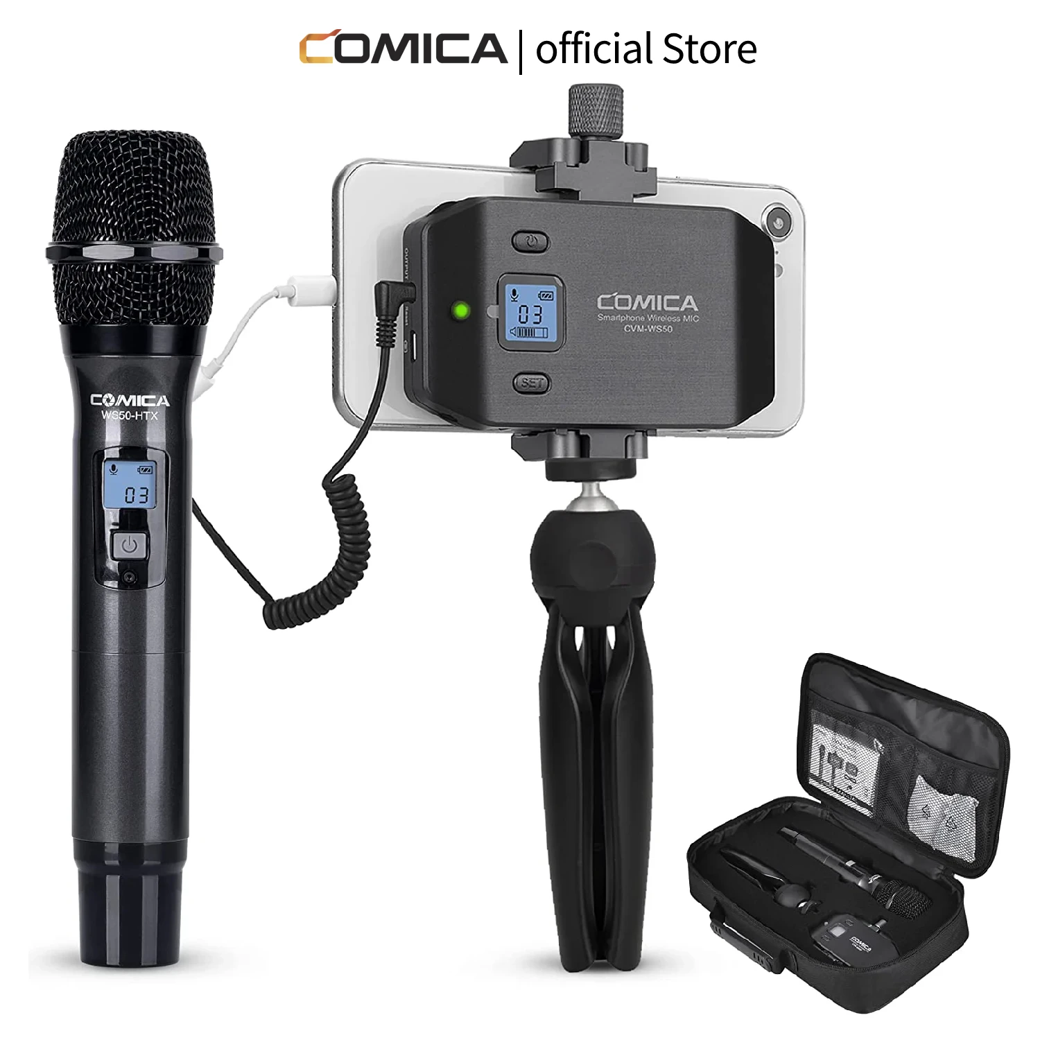 Comica-CVM-WS50H-Handheld-Microphone-UHF-Wireless-Microphone-6-Channels ...