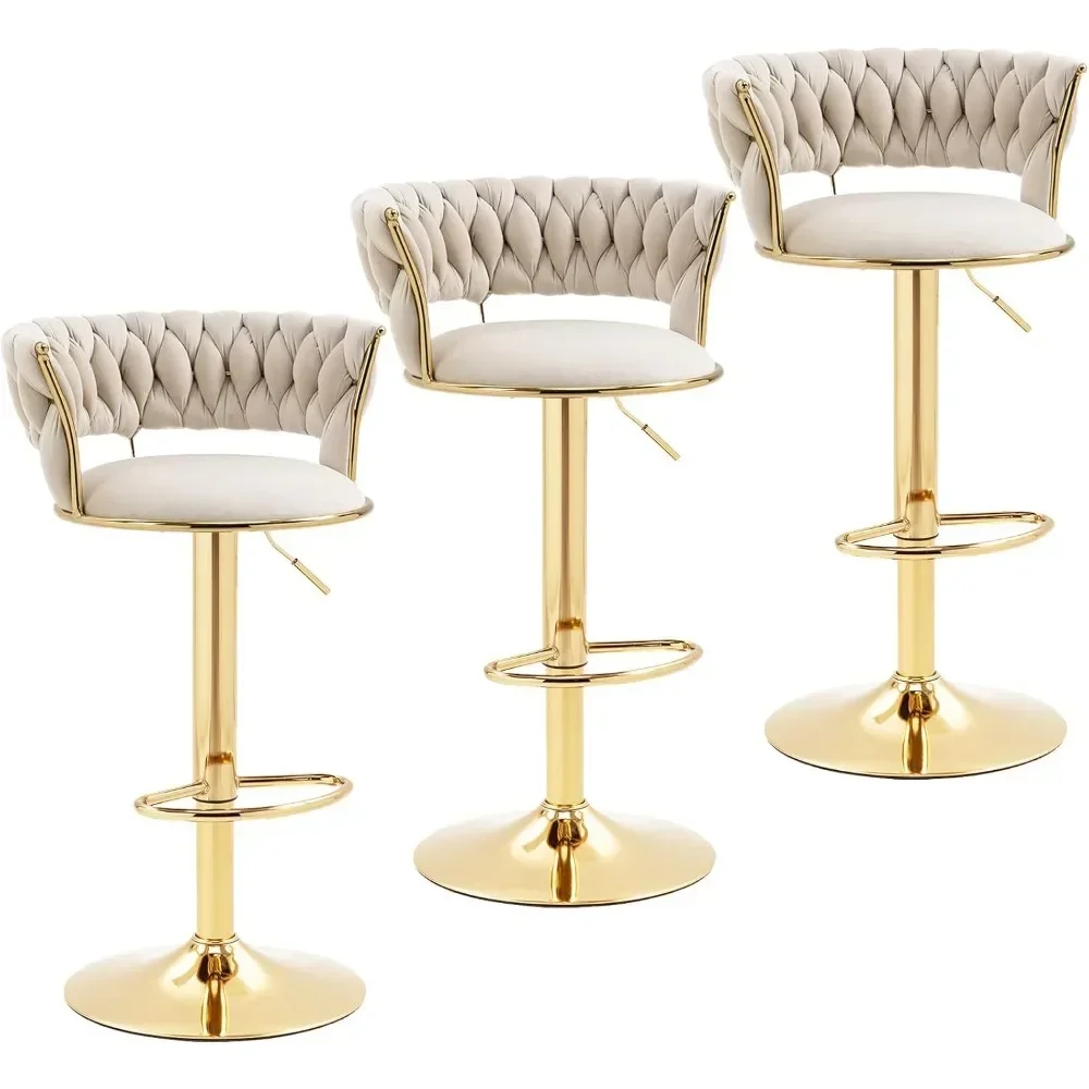 Modern-Velvet-Bar-Stools-Set-of-3-Swivel-Counter-Height-Barstools-Bar ...