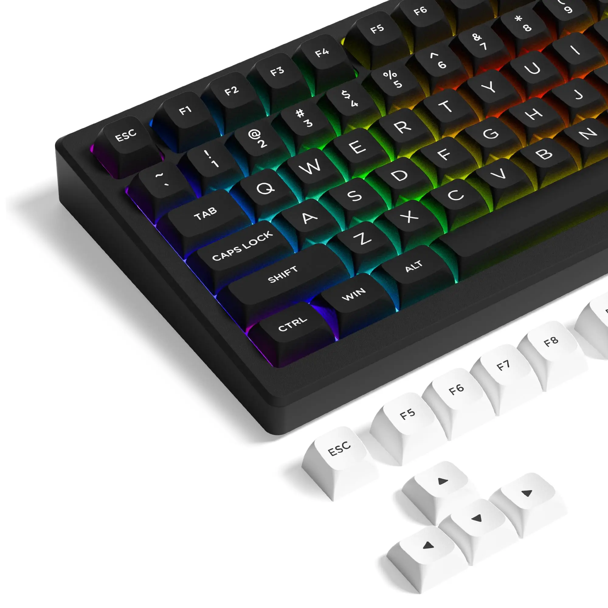 189 Key WOB Black White ISA Profile PBT Keycaps Custom Doubleshot Key ...