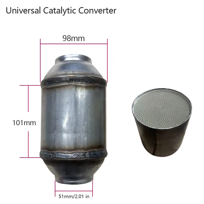 High flow 2.01 in Euro 3 4 5 6 Standard Petrol Engine Exhaust Catalyst ...