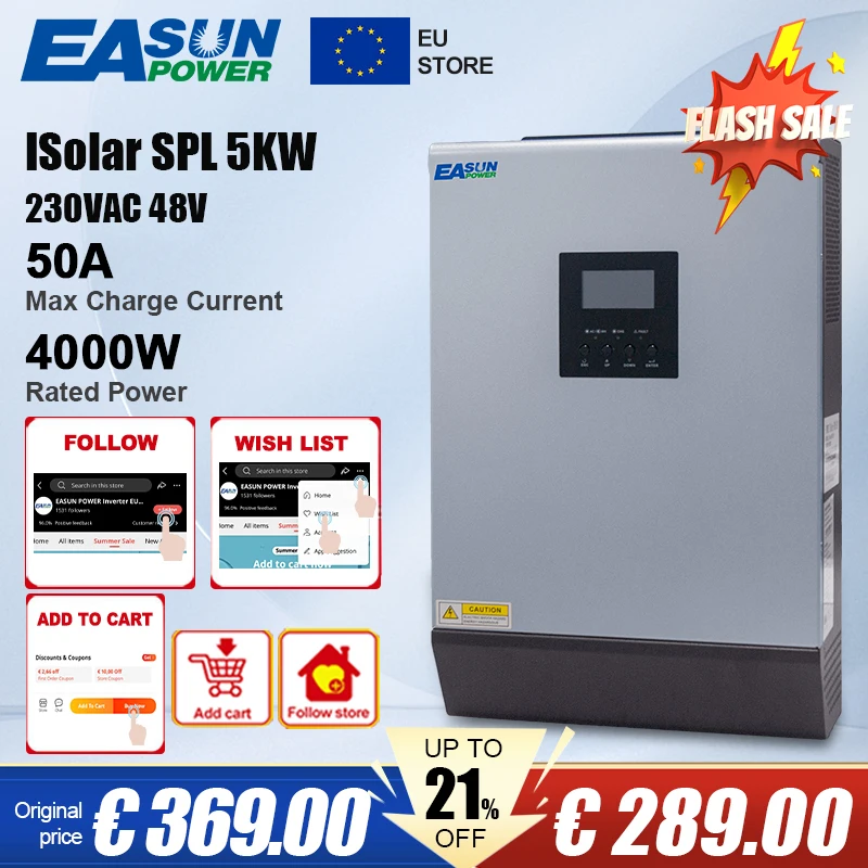 EASUN-POWER-Solar-Inverter-5KVA-4000W-48V-220v-50-60HZ-Reine-Sinus ...