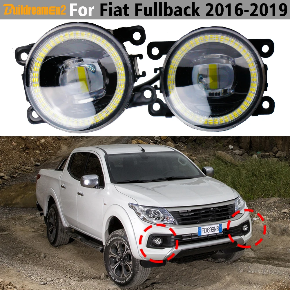 2 Pieces Truck Angel Eye Fog Light DRL H11 LED Fog Daytime Running Lamp ...