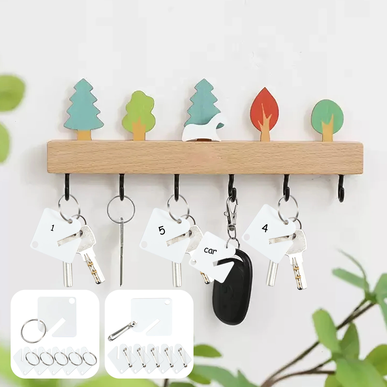 New-100Pcs-Key-Tags-3-8-4cm-Plastic-Hanging-Tags-with-Metal-Snap-Hooks ...