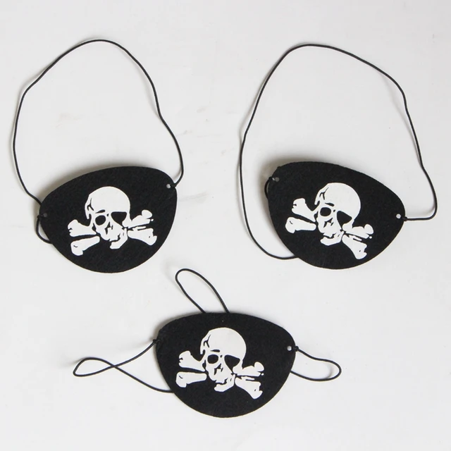 12Pcs Pirate Eye Patches Skeleton Eye Mask Felt One Eye Skeleton ...