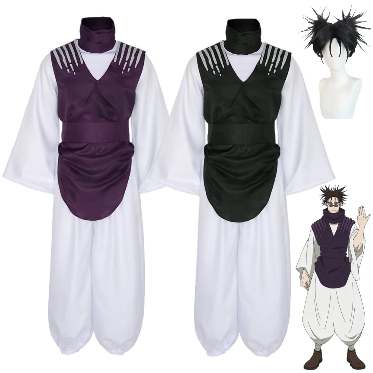 Anime Jujutsu Kaisen Choso Cosplay Costume Purple Black Combat Uniform ...