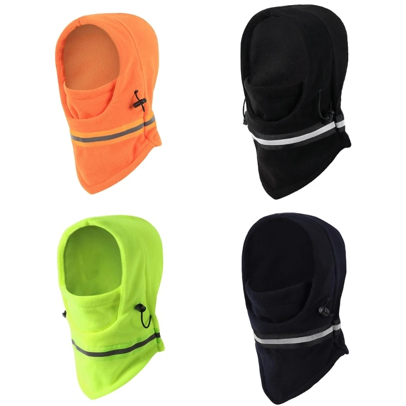Winter Warm Hat for Adult Reflective Stripe Balaclavas Hooded Scarf Hat ...