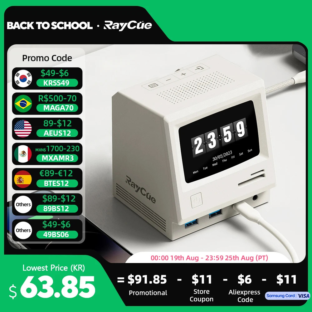 RayCue-128K-SE-USB-C-Docking-Station-4K-HDMI-compatible-Triple-Monitor ...