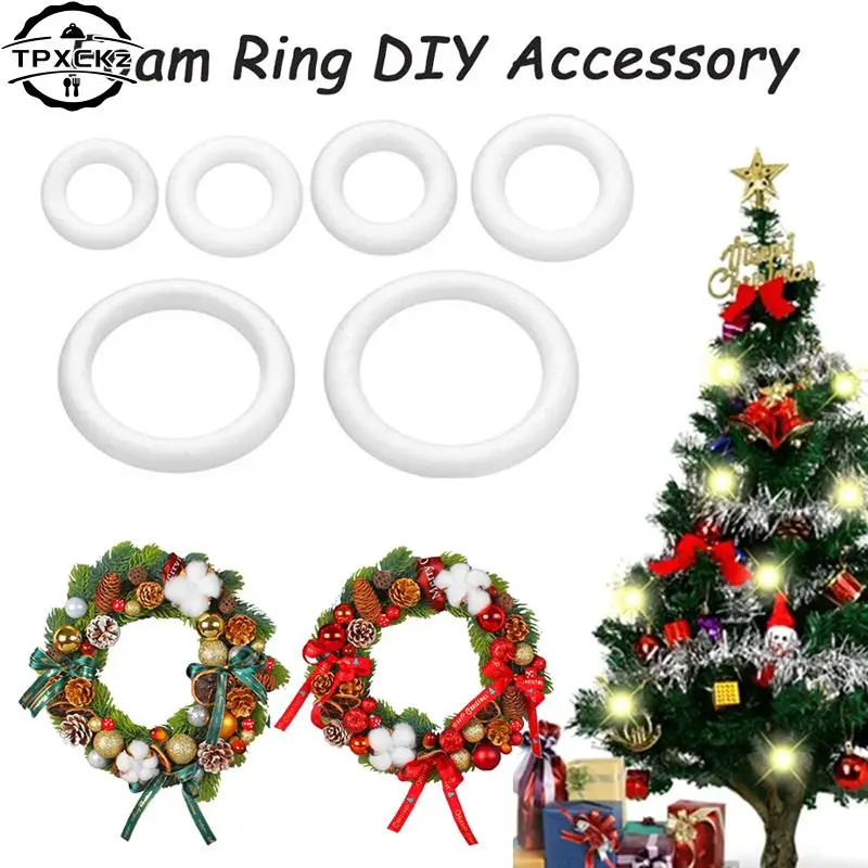 1Pc Polystyrene Foam Wreath Ring Christmas Wreath For DIY Christmas ...