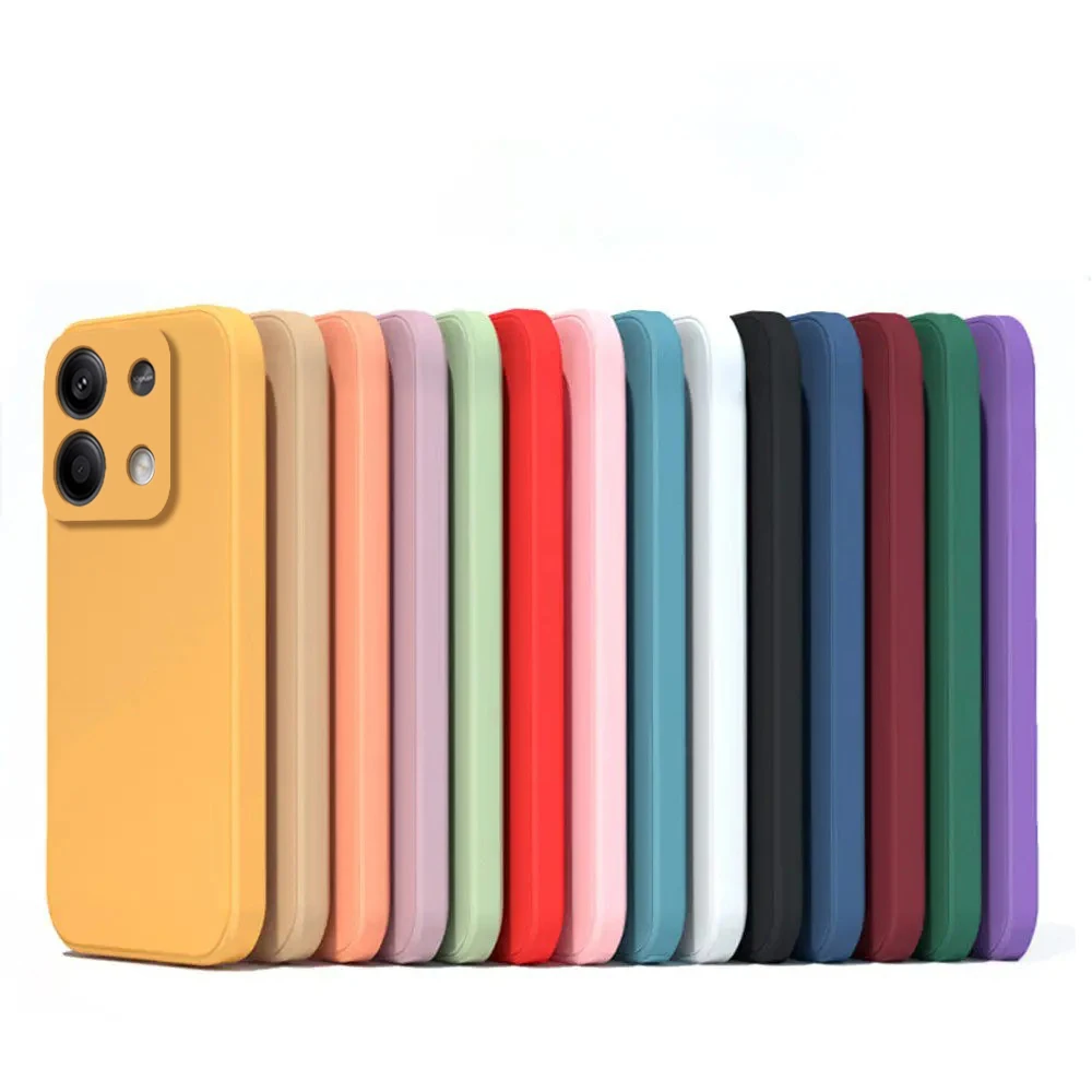 Original-Square-Liquid-Silicone-Phone-Cases-For-Xiaomi-Redmi-Note-13-14 ...