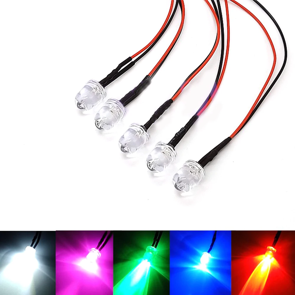 10Pcs-10mm-Pre-Wired-Ultra-Bright-LEDs-Emitting-Diodes-with-Resistance ...