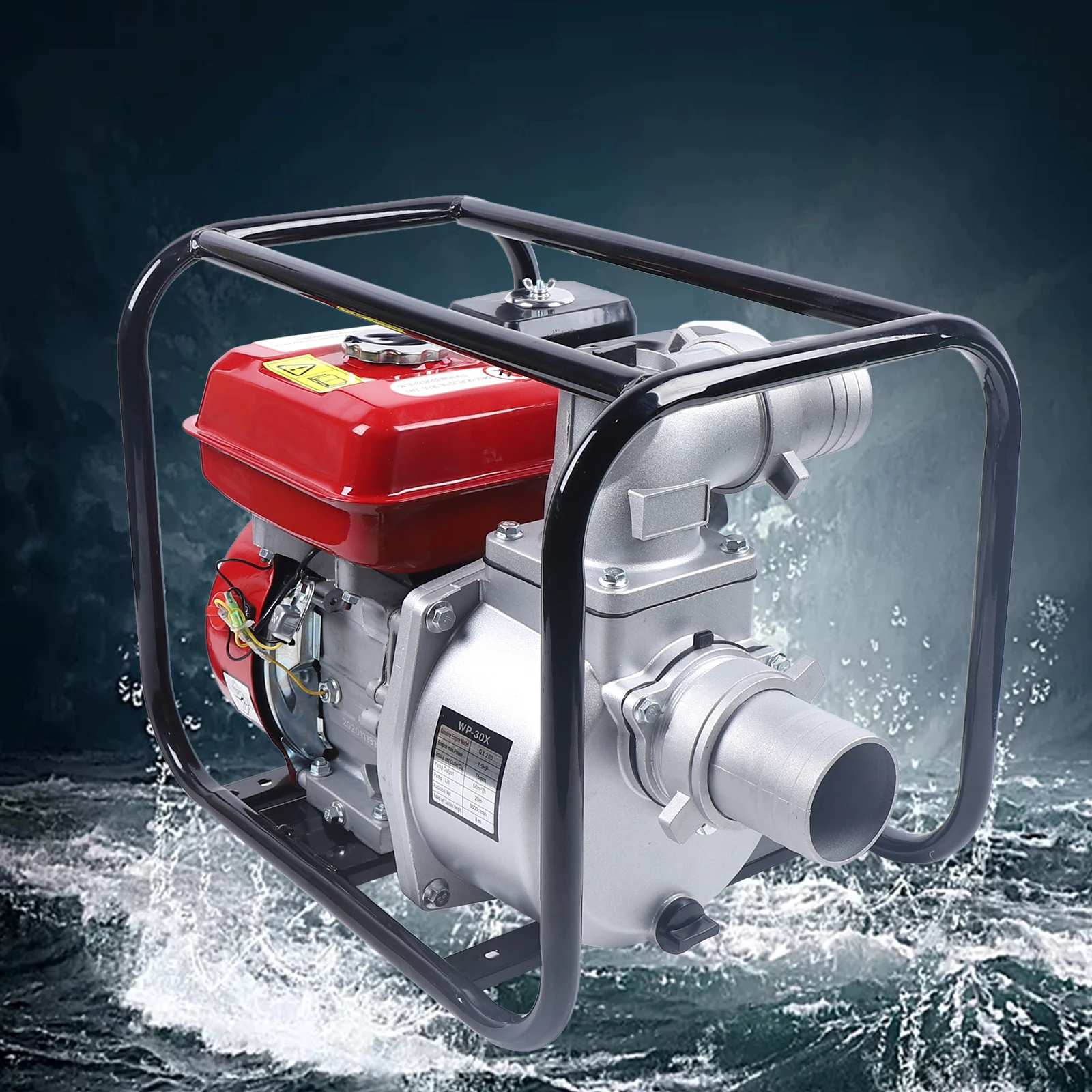 Red-Water-Pump-Agricultural-Irrigation-Waterproof-Gasoline-Farm-Pump-3 ...